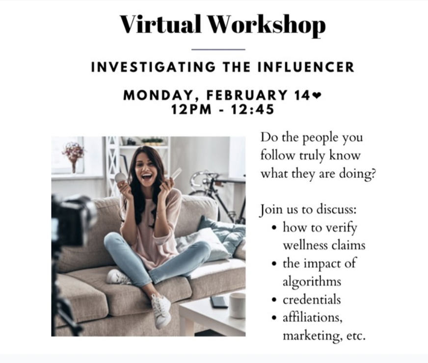 Investigating the Influencer – Library Workshop – Barre with Justine